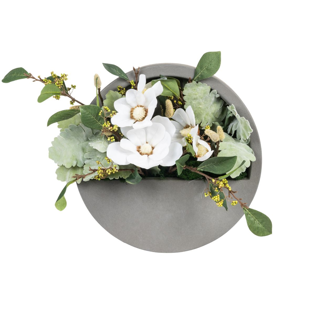 Medium Poppy Wall Hanger with Magnolia Arrangement AR1826